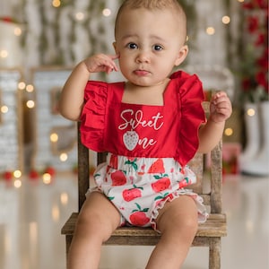 Berry First Birthday Outfit, Personalized Baby Girl Strawberry Clothes ...