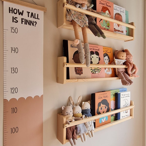 Personalised, Canvas Height Chart, Growth Chart,scandi, Scallop Decor ...