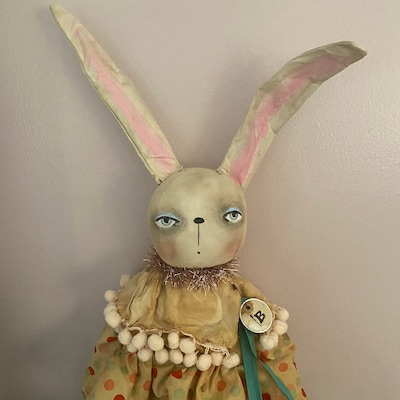 Bunny Rabbit Easter Epattern-primitive Cloth Doll Craft Digital ...