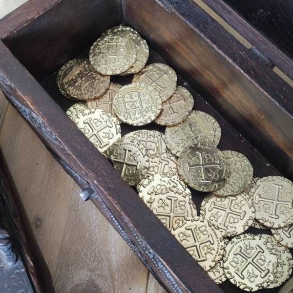 Large Golden Metal Coins, 30mm, for Pirate Chest or Board Game - Etsy