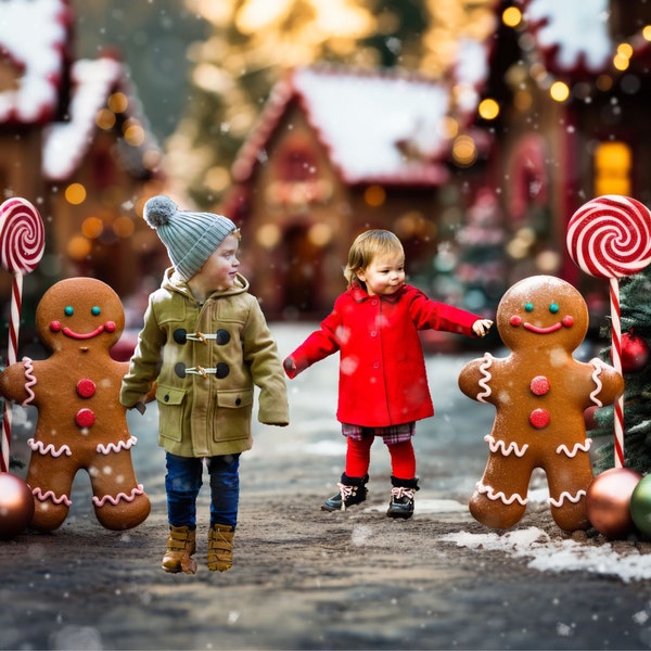 5 Christmas Gingerbread Backgrounds Photography, Christmas Digital ...