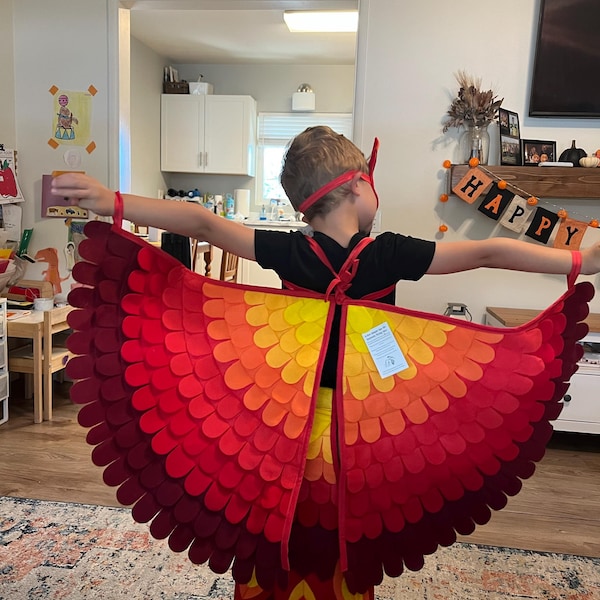 Sparrow Costume Set / Felt Mask and Soft Flappable Wings / Designed and ...