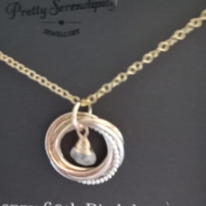 Russian Ring Necklace Personalised With 3 Names, Engraved Necklace for ...