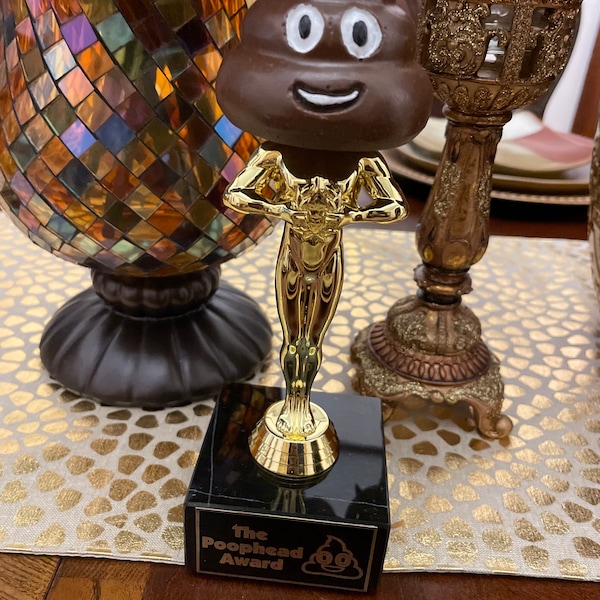 Poop Emoji - the Biggest Poophead Trophy - Funny Poop Head Custom ...