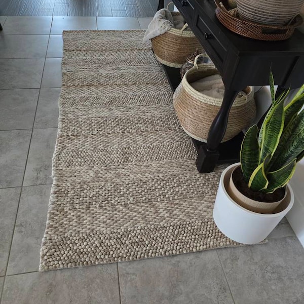 Hand Woven, Indoor/outdoor Decor, PET Yarn Area Rug, Flat Weave Area ...