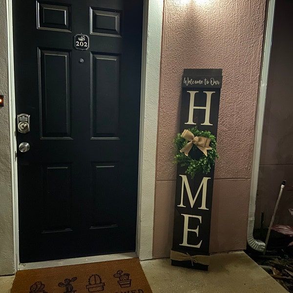 Welcome to Our Home / Large Wooden Front Door Home Sign / Welcome Porch ...