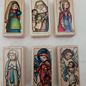 Blessed Virgin Mary and Jesus Christ Saint Block Set // 2 Blocks: Mary ...
