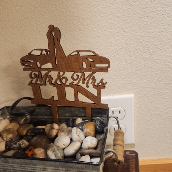 Car Wedding Cake Topper, Custom Car Silhouette Topper, Drivers Wedding ...