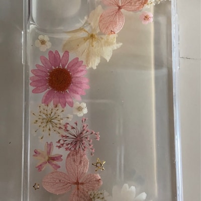Handmade Phone Case/ Pressed Flower Phone Case/ Pink Flower - Etsy