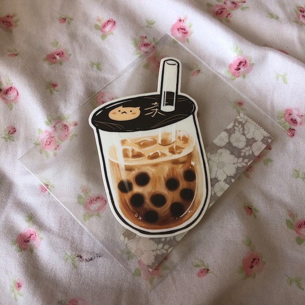 Boba Tea - Clear Vinyl Sticker - Etsy