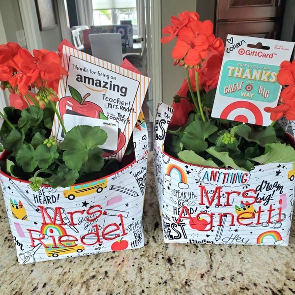 Teacher Room Teacher Gift Back to School Organizer Bin Storage Fabric ...