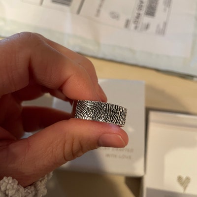 Custom Fingerprint Ring Actual Fingerprint Band Personalized Engraved ...