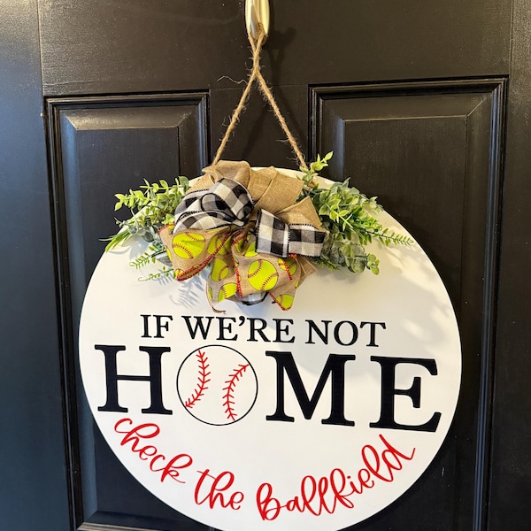 Front Door Decor - Baseball Welcome Wreath - Baseball Welcome Sign ...