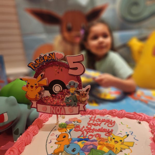 Shaker Cake Topper | Poke Mon Topper | Custom Topper | Birthday Topper ...