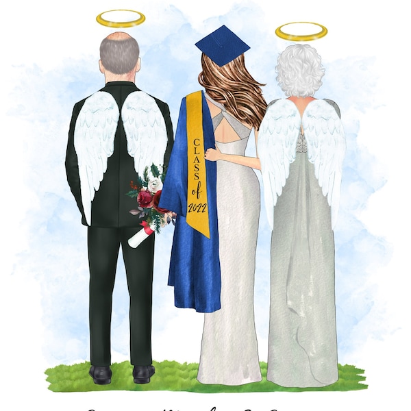 GRADUATION MEMORIAL PRINT Gift-personalised Remembrance Gift-loved One ...