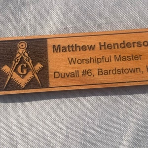 Masonic Past Master Plaque Custom Wood Engraved - Etsy