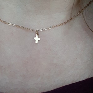 Sale Tiny Gold Cross Necklace-tiny Gold Filled Cross-mini Cross ...