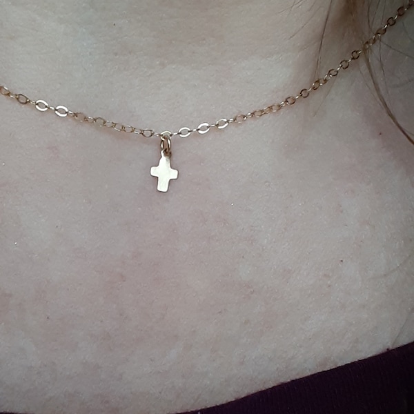 Sale! Tiny Gold Cross Necklace-tiny Gold Filled Cross-mini Cross ...