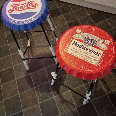 Bar Stool Man Cave Bar Stool Home Bar Bottle Top Cap Custom Design ...