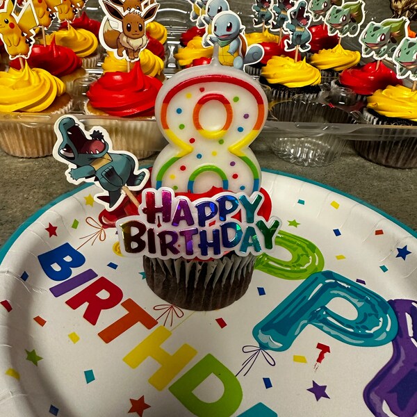 Pikachu Pokémon Cake Toppers Decorations Pikachu Cupcake Toppers ...