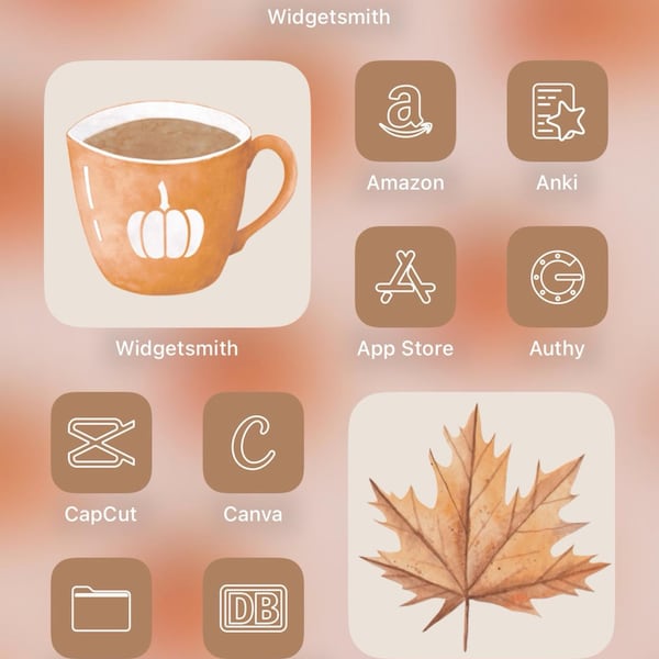 Fall App Icons, Autumn Aesthetic Boho iPhone Covers, Ios 14 App Icons ...