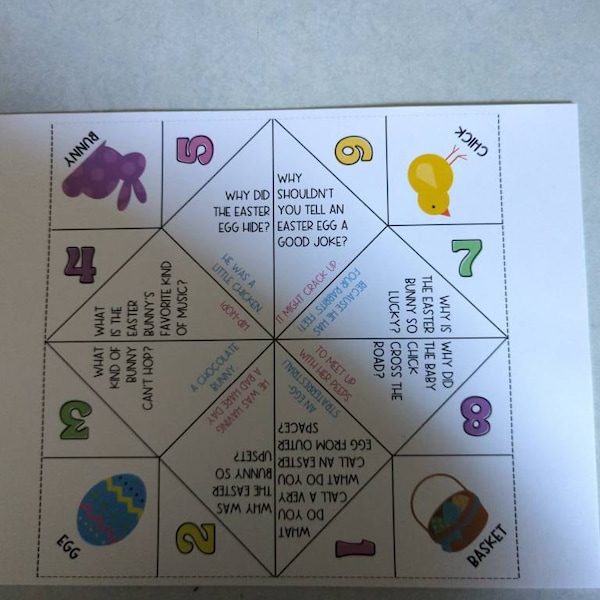 Spring Jokes for Kids, Cootie Catcher, Paper Fortune Teller, Printable ...