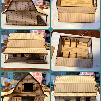 Laser Files for Cutting Wild West Barn SVG 3D Ranch Dxf LBRN Ai Scaled ...