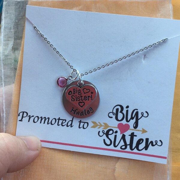 Big Sister Necklace, Big Sister Gift, Personalized Big Sister Necklace ...
