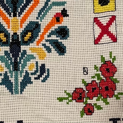 Cross Stitch Border Pattern, Poppy Border, Poppy Cross Stitch Frame, Floral Borders Pattern - Etsy