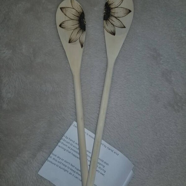Snowflake and Pine Tree Wooden Spoons, Winter or Christmas Themed ...