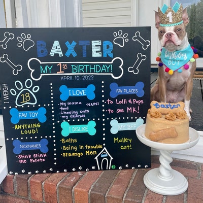 Dog Birthday Chalkboard - Etsy