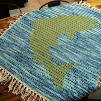 Fish on Blanket - Crochet Pattern - Afghan, Decorative Throw Blanket ...