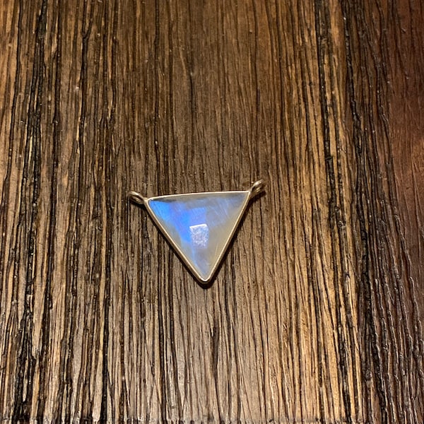 Natural Rainbow Moonstone Triangle Briolette 925 Sterling Silver Gold ...