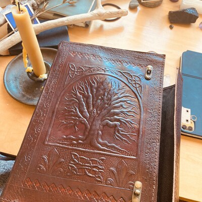 Vintage Leather Notebook, Genuine Leather-bound Journal, Leather ...