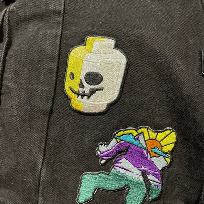 Skull Lego Head Embroidered Patch - Etsy