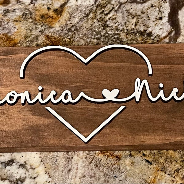 Personalized Couple Name Sign With Heart ,lovers Sign, Valentine's Day ...