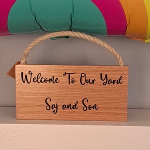 Personalised High Quality Solid Oak Wall Fixing Wooden Garden Sign ...