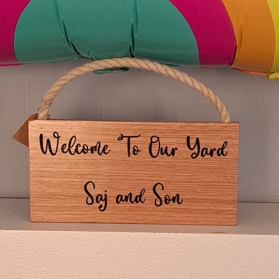 Personalised High Quality Solid Oak Wall Fixing Wooden Garden Sign ...