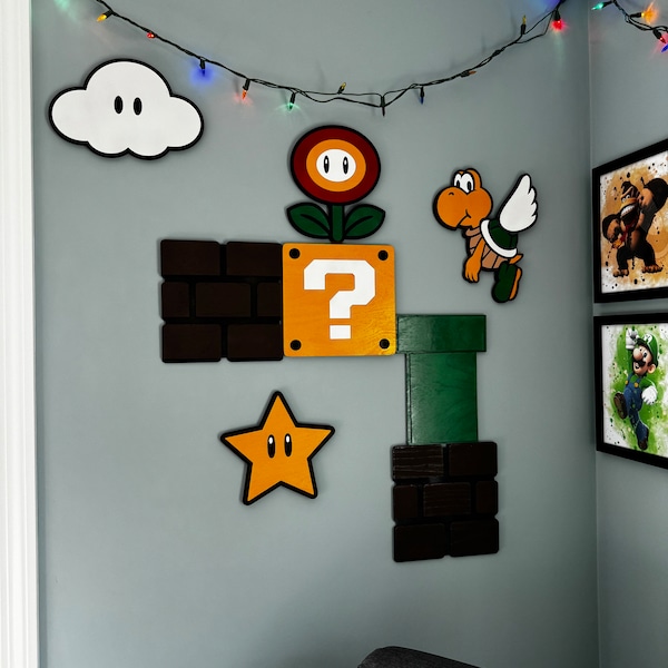 Customizable Mario Bros. Wooden Display - Etsy
