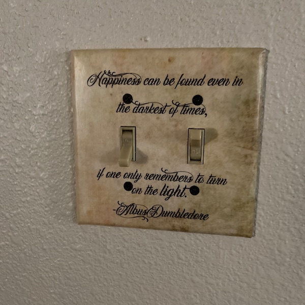 Happiness Quote Double Light Switch Plate Handmade - Etsy