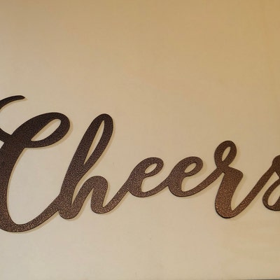 Cheers Sign Metal Cheers Sign Script Cheers Sign Script Font Bar Sign ...