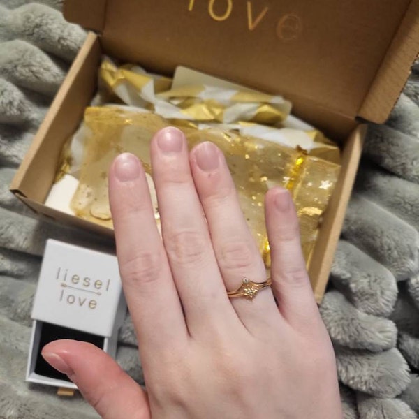 14K Gold "swoop" Ring, Diamond Ring, Diamond Chevron Ring, V Ring ...