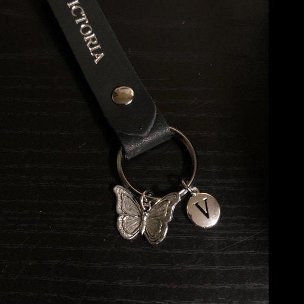 Butterfly Keychain, Monarch Butterfly Key Ring, Initial Keychain ...