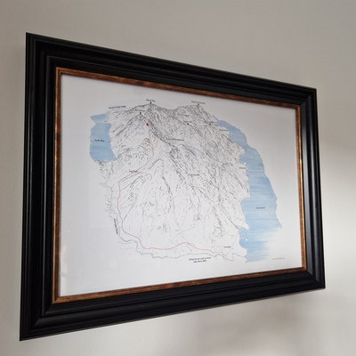 El Capitan Topo Illustration Detailing Freerider free Solo Route and ...