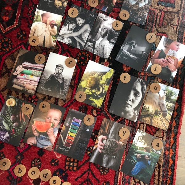 Montessori Alphabet Wood Discs / Lowercase Alphabet / Alphabet Flash ...