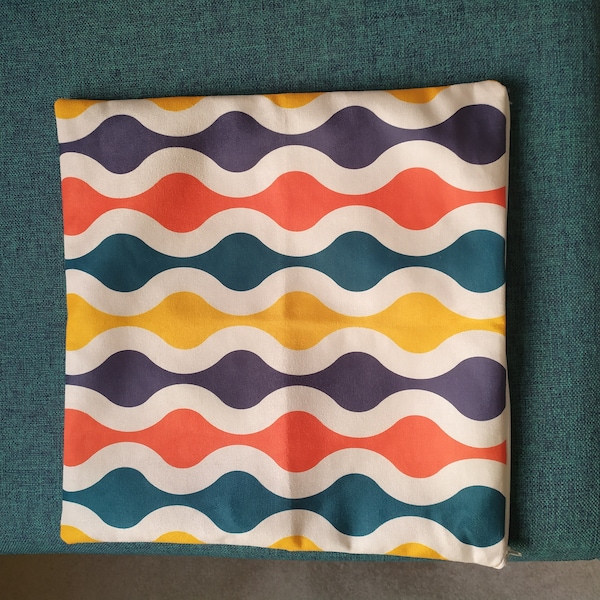 Retro 70s Geometric Soft Fabric Cushion Cover, Abstract Pillow Case - Etsy