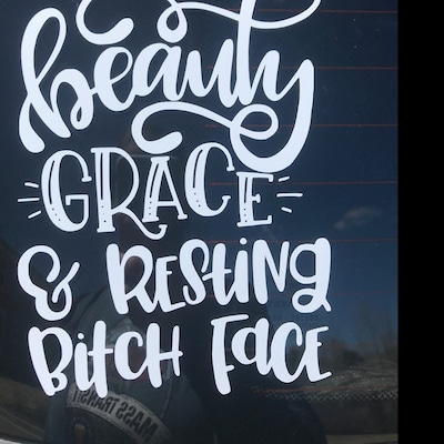 RBF, Funny Car Decal, Resting B Face, Girls Car, Car Decal, Vinyl Car ...