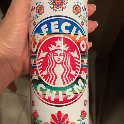 Cafecito Y Chisme 20oz Skinny Tumbler Colorful Mexican Theme Banner ...