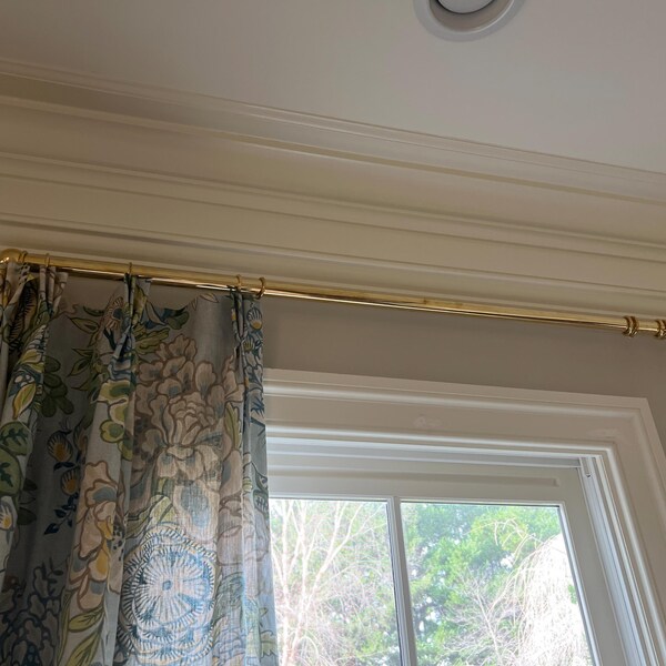 Unlacquered Brass French Return Curtain Rod With Rings - Etsy