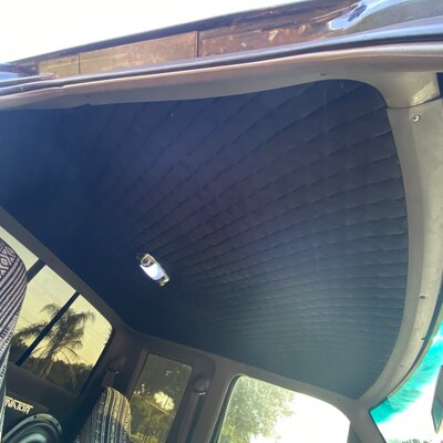 Black Suede Quilted Auto Headliner Fabric Foam Backing Upholstery 58 ...